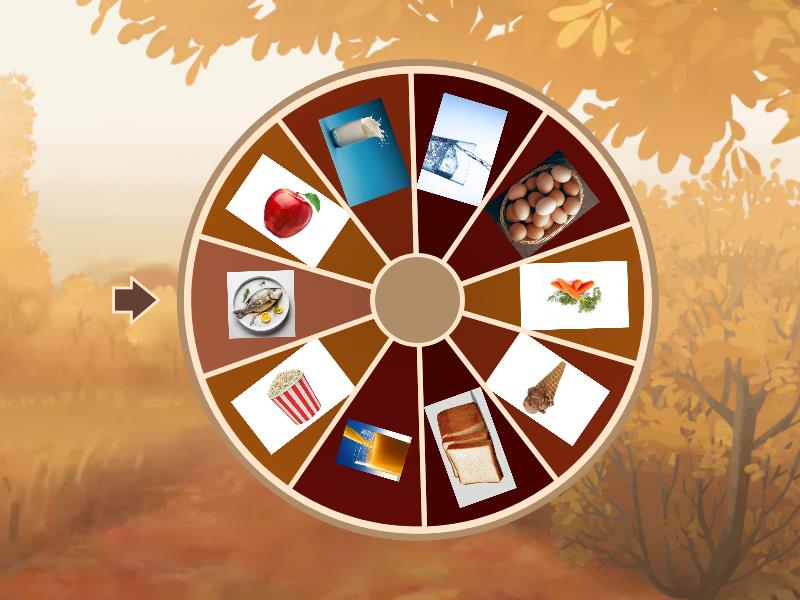 Spinning wheel - foods and drinks (part 1) - MEIE - Spin the wheel