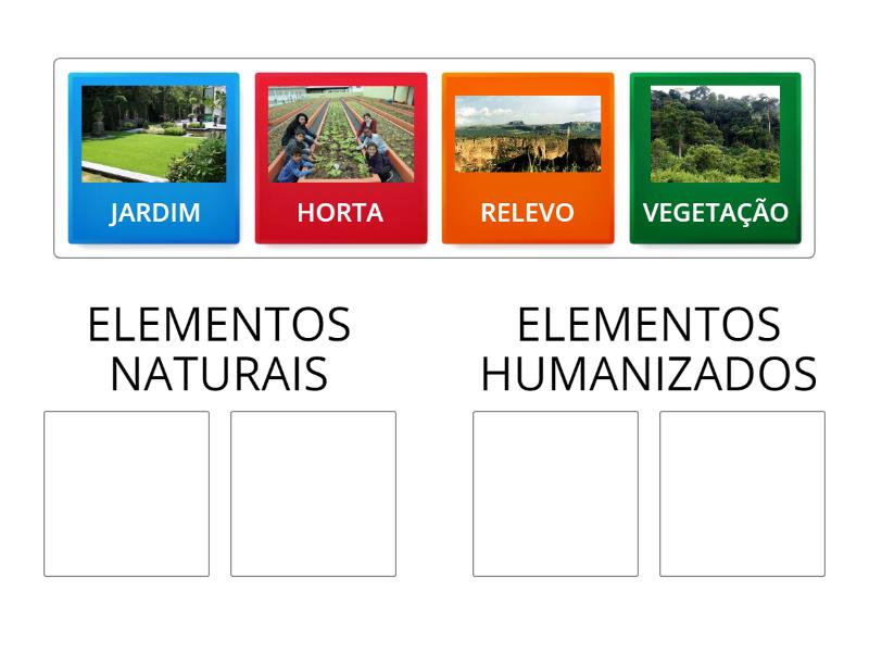 ELEMENTOS NATURAIS X ELEMENTOS HUMANIZADOS - Group sort