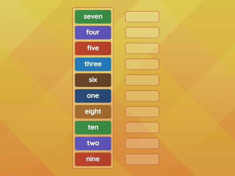 Numbers 1-10 - Rank order