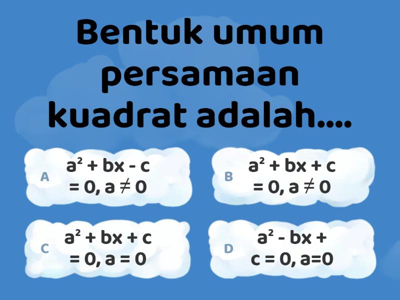 Persamaan dan Fungsi Kuadrat - Quiz