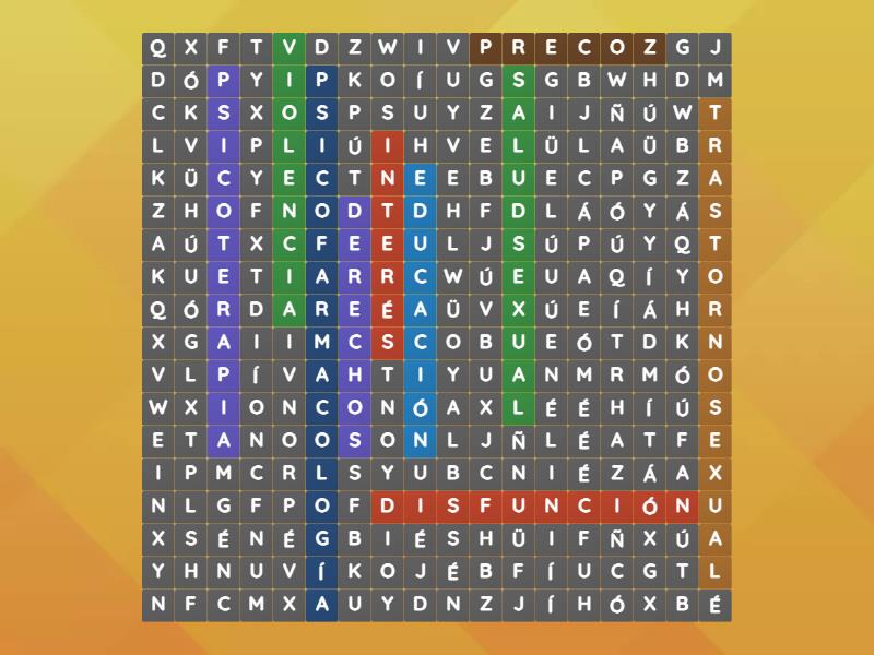 Trastornos sexuales - Sopa de letras