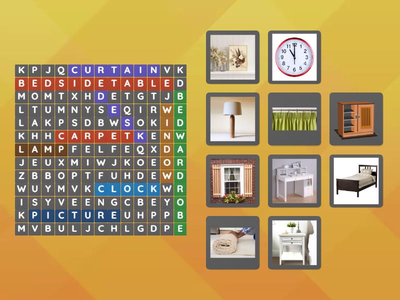 My dream bedroom - Wordsearch