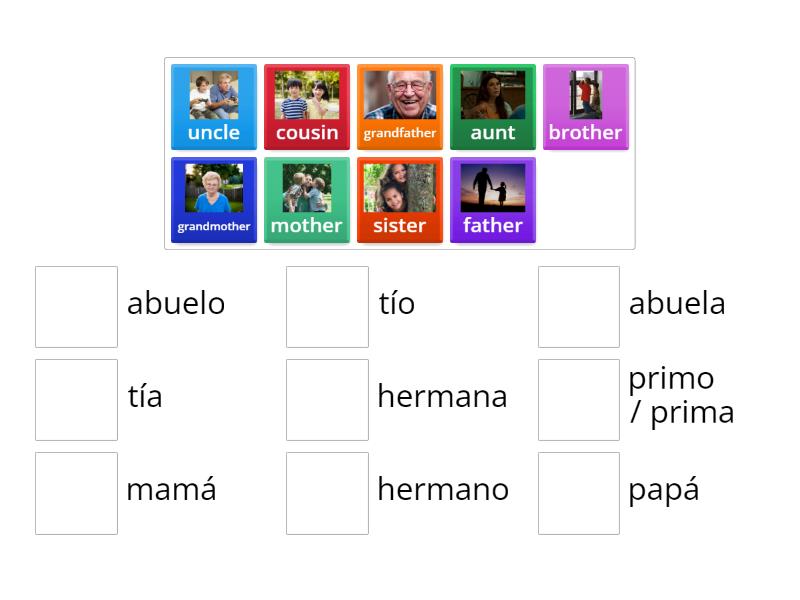 Actividad 1 la familia. - Match up