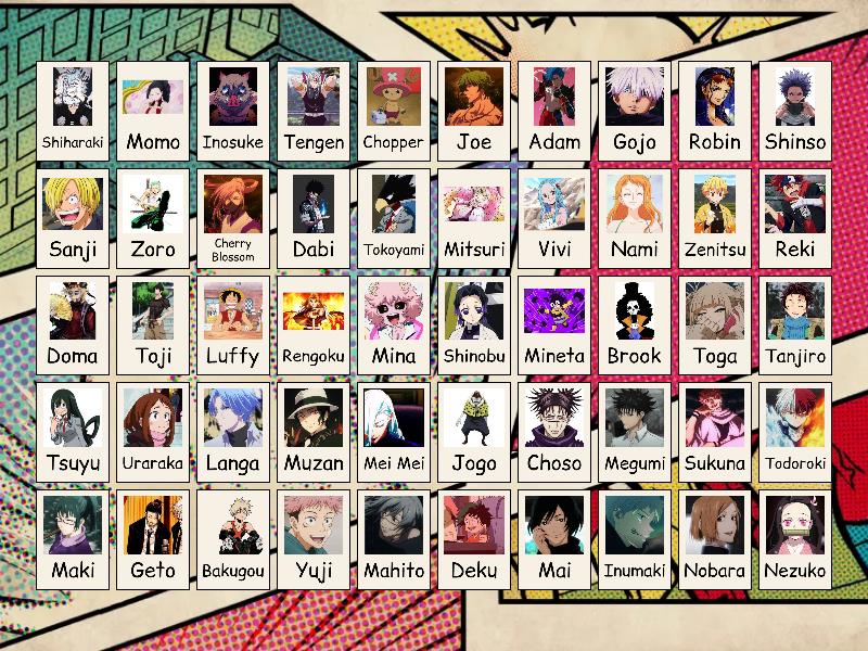 Anime Guess Who - Flip tiles
