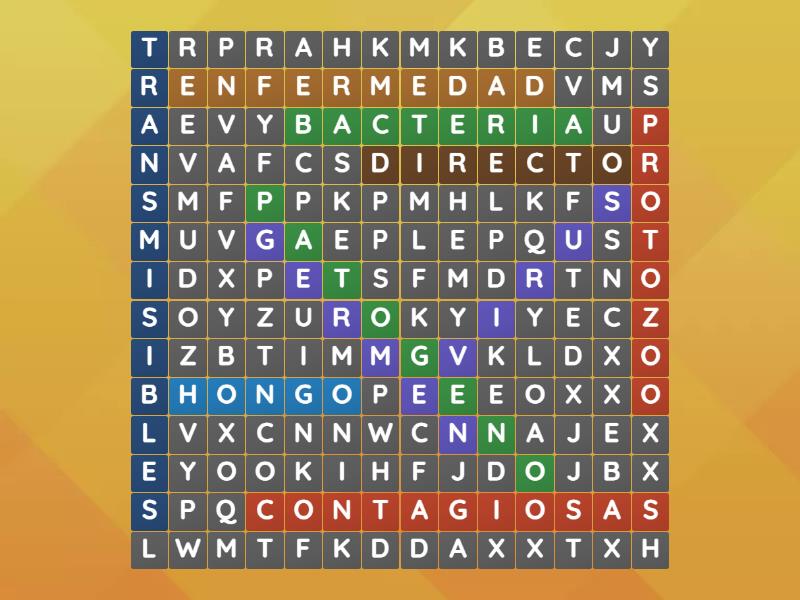 Prevenir el contagio de enfermedades - sopa de letras - Wordsearch