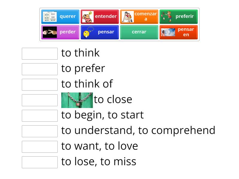 E:IE STEM-CHANGING VERBS - Une las parejas