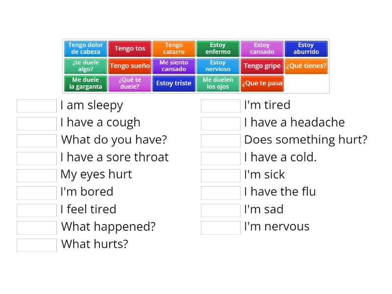Asking and telling how you feel - Match up