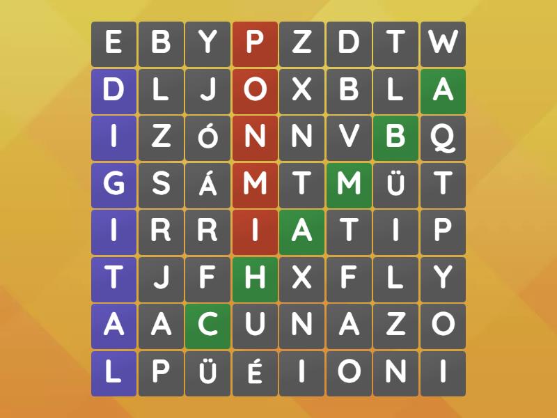 Wordwall chamba - Sopa de letras