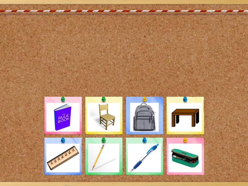 classroom objects - Find the match