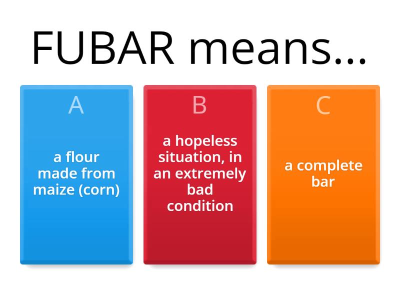 military slang and jargon - Quiz