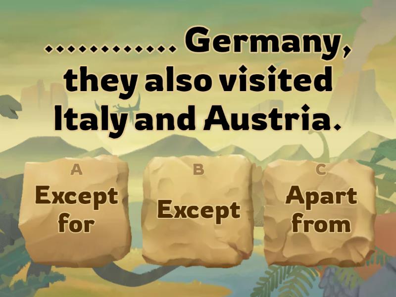 Except for / apart from (Hw) - Quiz