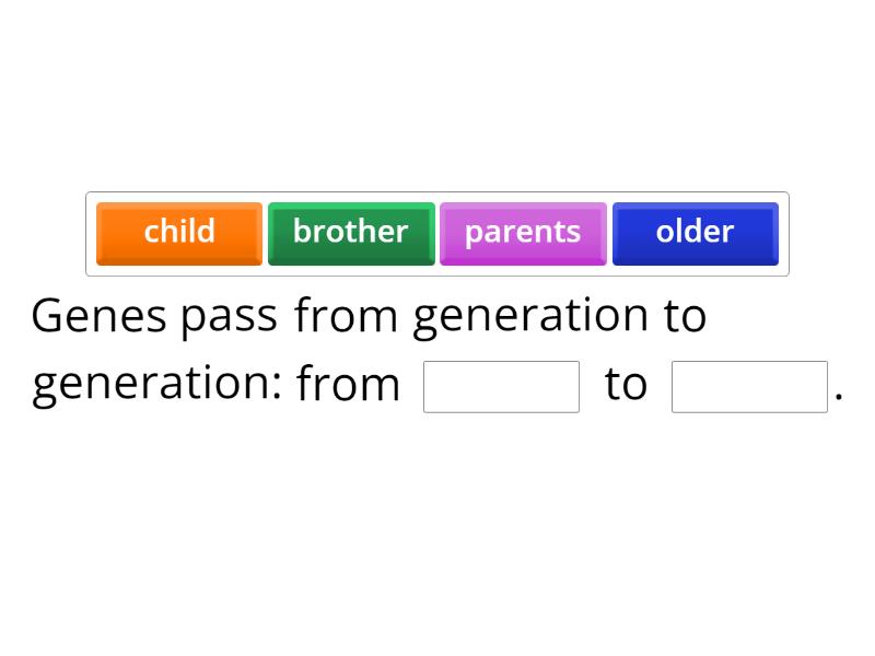 GENES AND DNA - Complete the sentence