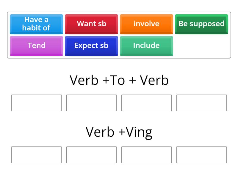 Verb patterns B1+ - Group sort