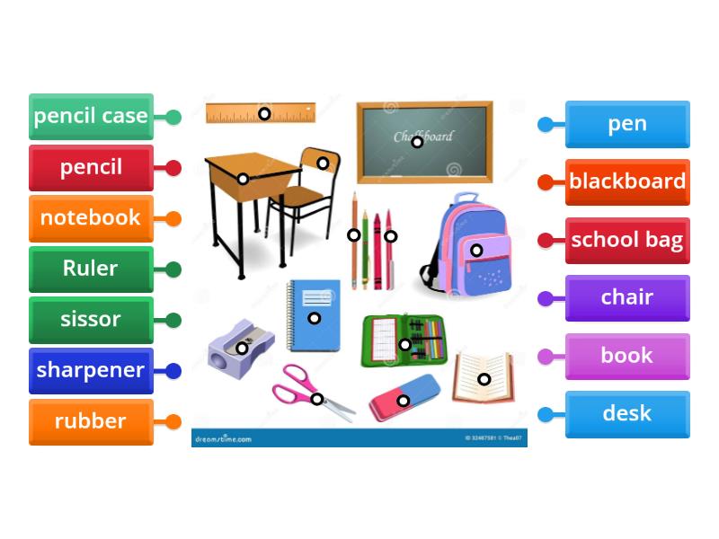 SCHOOL OBJECTS Junior - Labelled diagram