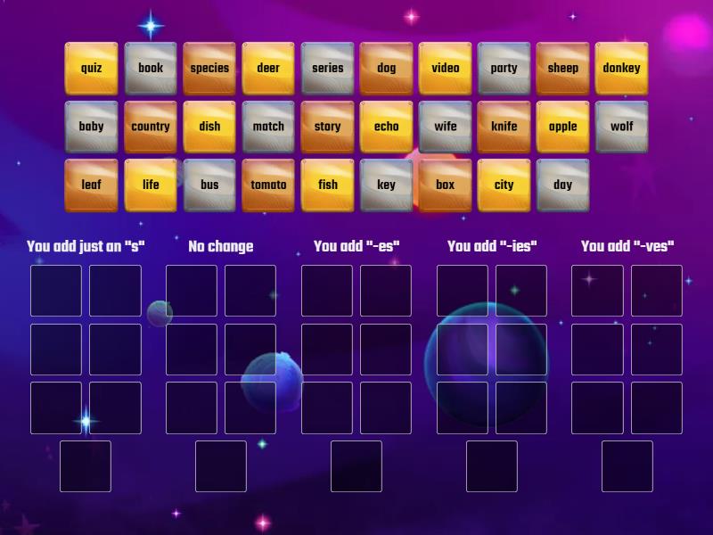 Plural Nouns (sorting) - Group sort