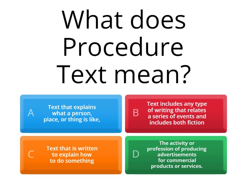 Procedure Text YOOOO!!! - Quiz