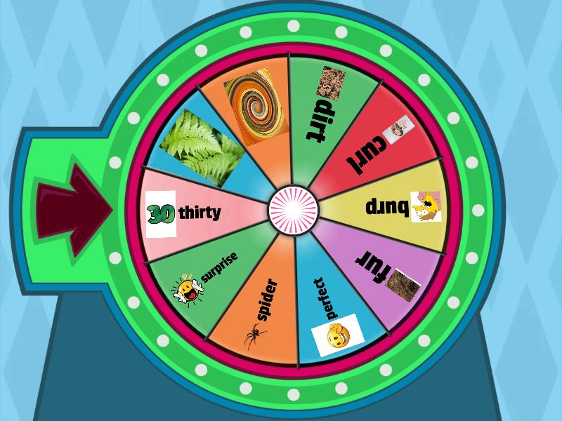 R-controlled vowels - Spin the wheel