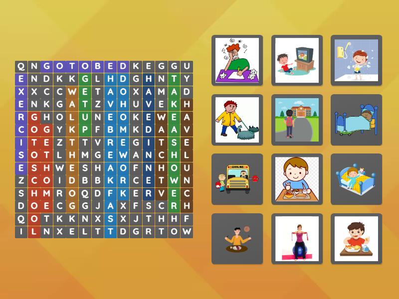 Unit 3 Less 1 Everyday activities - Wordsearch