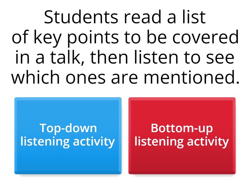 Top-down or Bottom-up Listening Activity? - Викторина