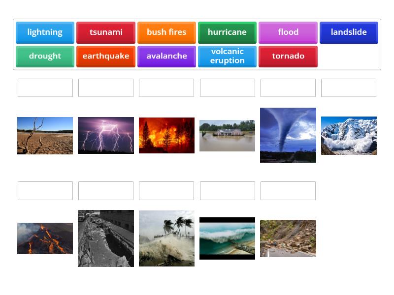 Natural disasters - Match up