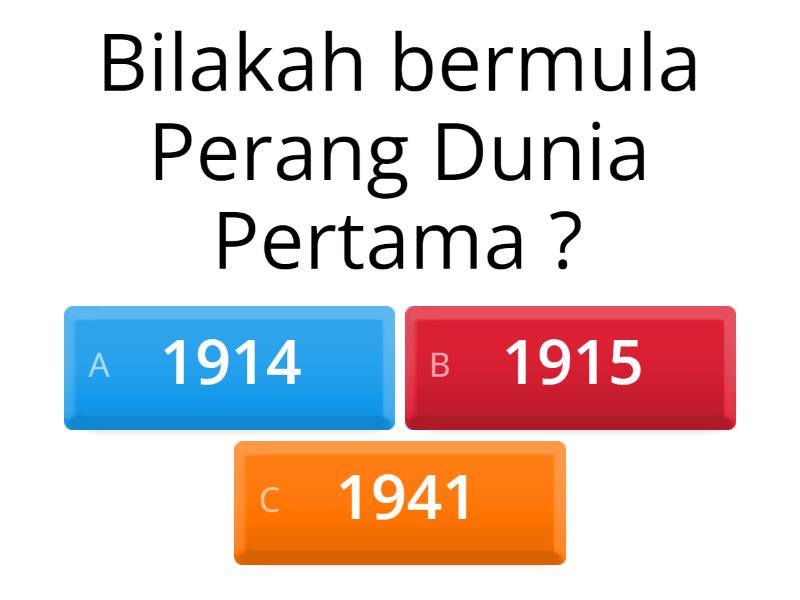 Latar belakang Perang Dunia Pertama - Quiz