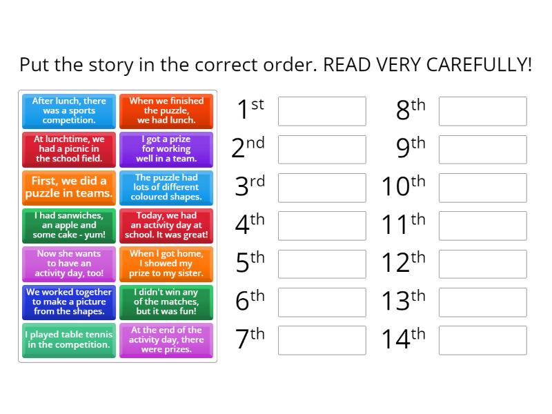 Story Order - Rank order