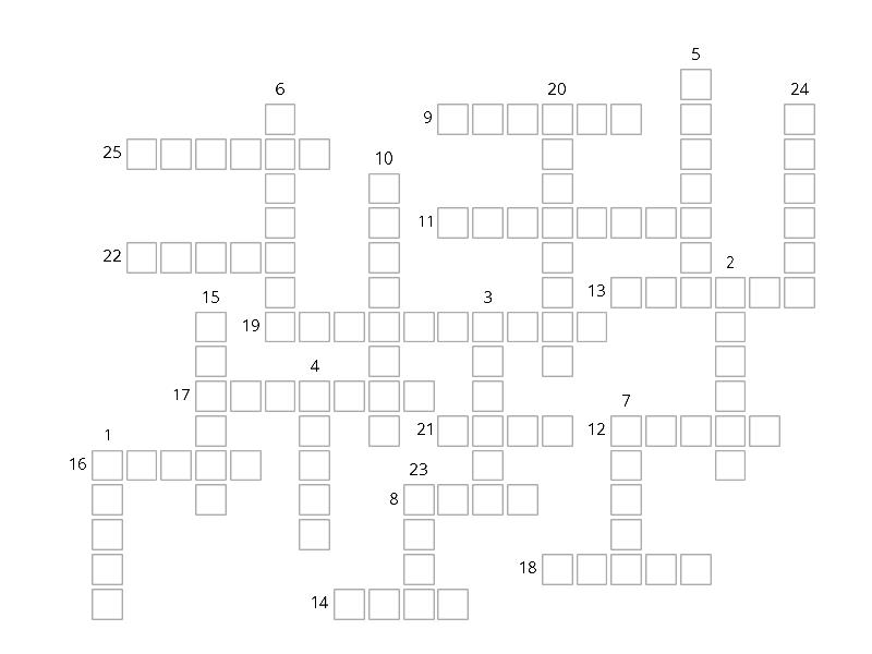Regular and Irregular plurals - Crossword