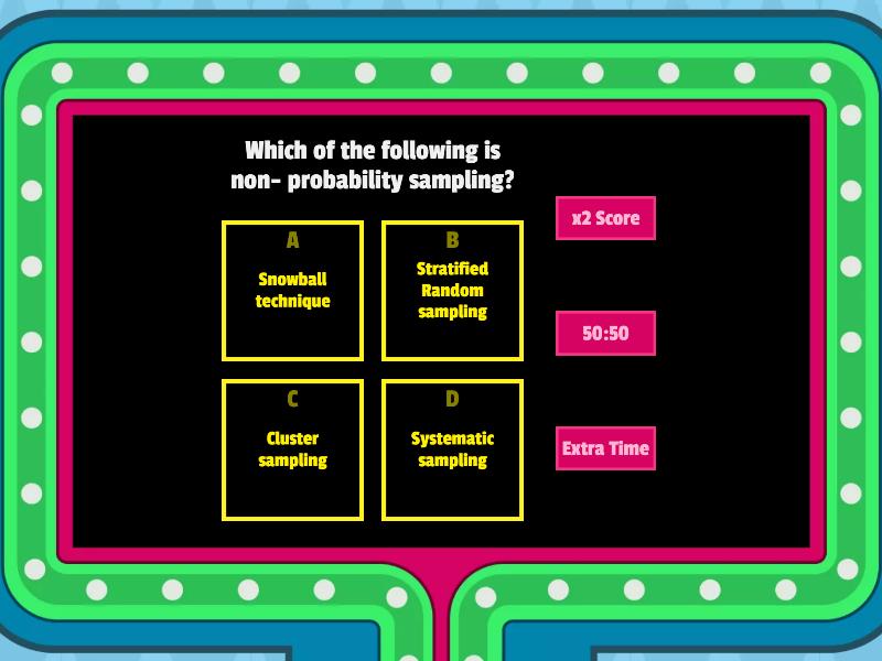 APRIL 2, 2023 _REVIEW OF SAMPLING TECHNIQUES - Gameshow quiz