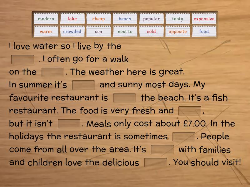 Task 6 Complete the text with the words in the box. There are some ...