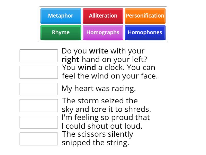 Figurative Language - Match up