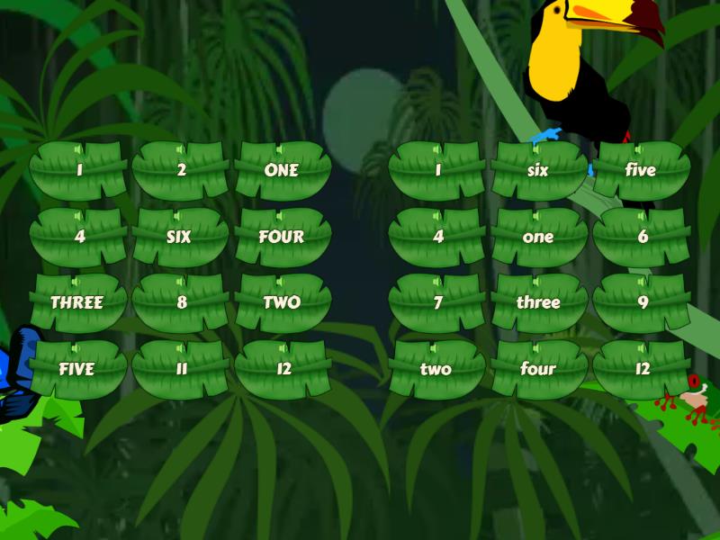 Numbers 1-12 - Matching pairs