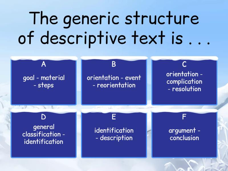 Descriptive text (TM) - Quiz