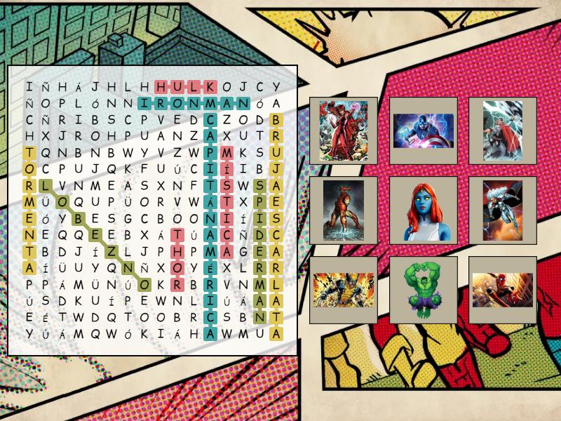 Superhéroes de Márvel - Wordsearch