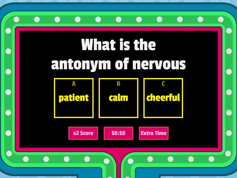 Synonym & Antonym for Adjectives - Gameshow quiz
