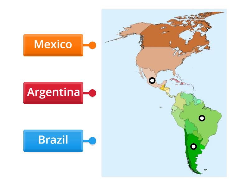 Drag the countries up to their corresponding spots in the map ...