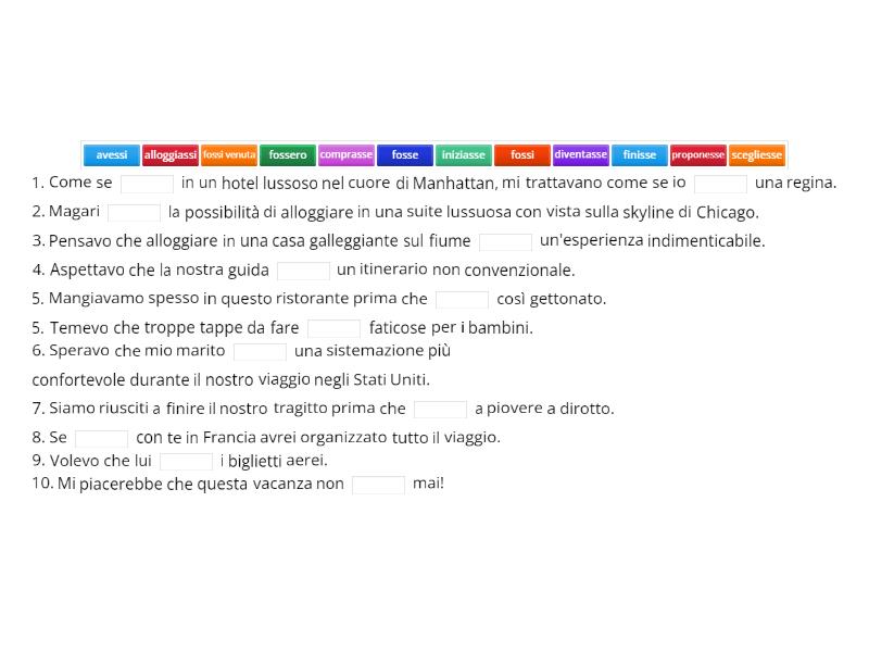 Congiuntivo imperfetto - Complete the sentence