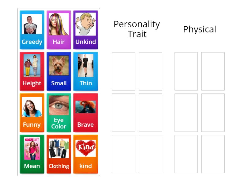 Character Trait Sort - Group sort