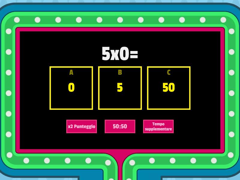 Tabellina del 5 SECONDO LIVELLO - Gameshow quiz