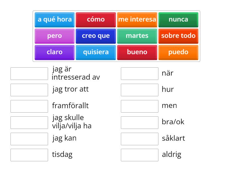 Palabras frecuentes 2 - Match up