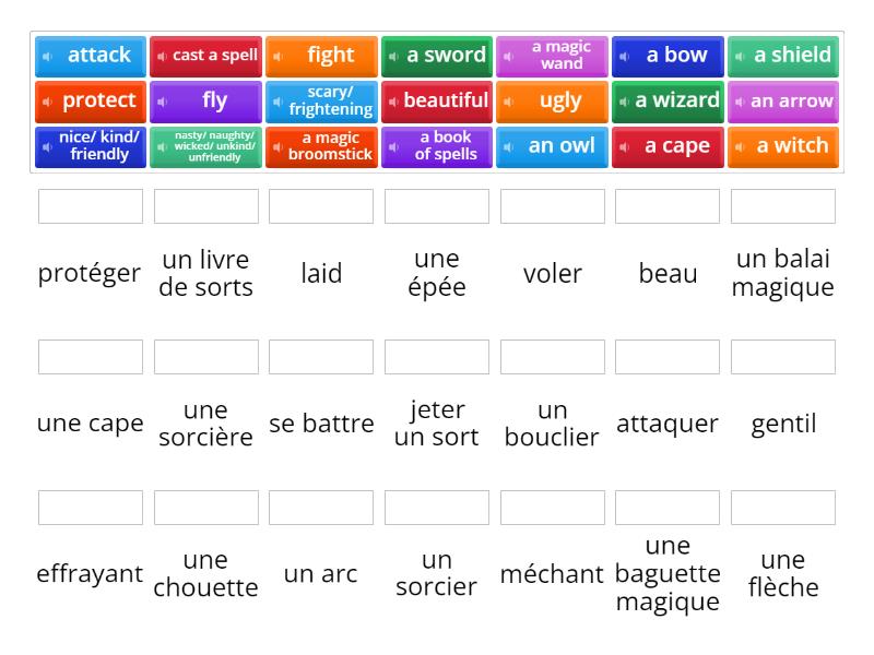 SO ENGLISH 5ème action verbs and the world of magic - Match up