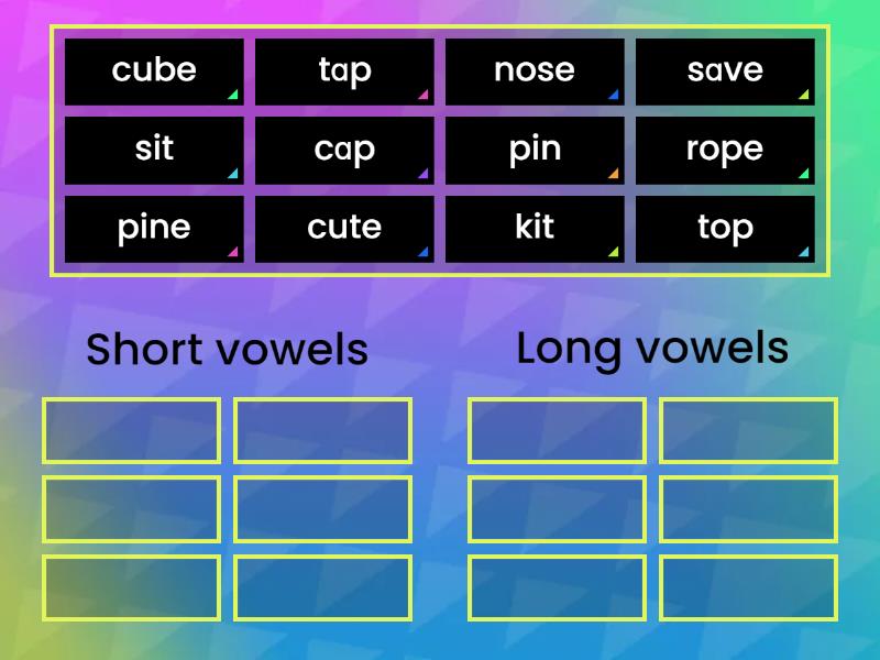 Long and short vowels - Group sort
