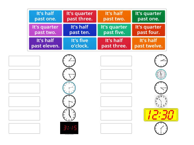 Telling time - half, quarter - Associação