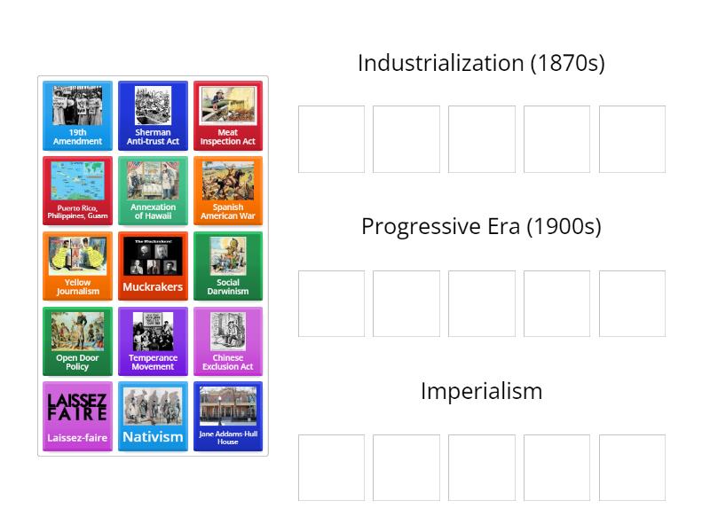 US History Matching Game: Midterm - Group sort