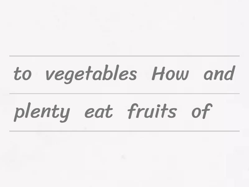 healthy food practice 1 - Reordenar