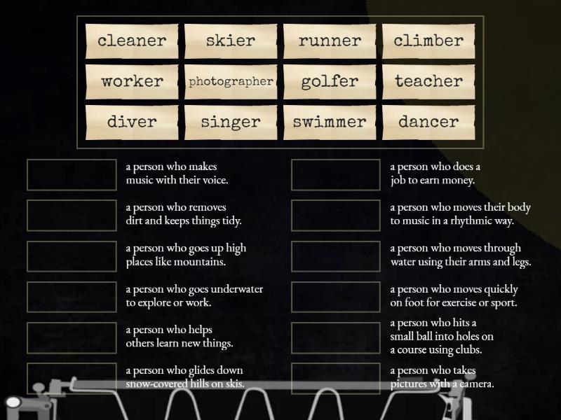 Suffix er. Prepare 7. Unit 9 - Une las parejas