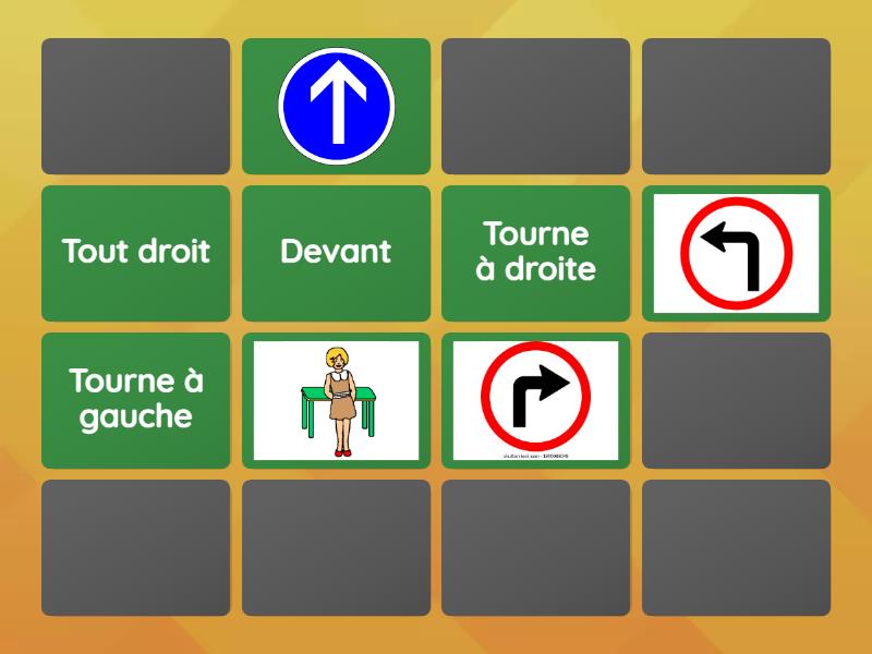 Les directions - Matching pairs