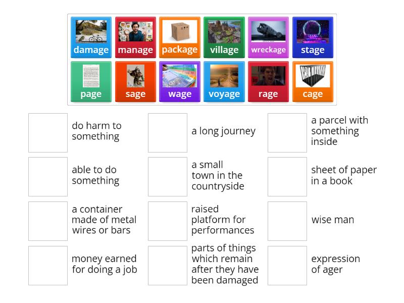 Unit 14 spelling - Match up