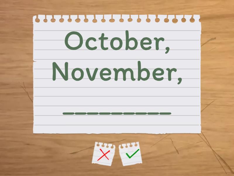 months of the year - Flash cards