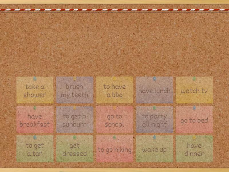 Daily routine and hobbies - Find the match