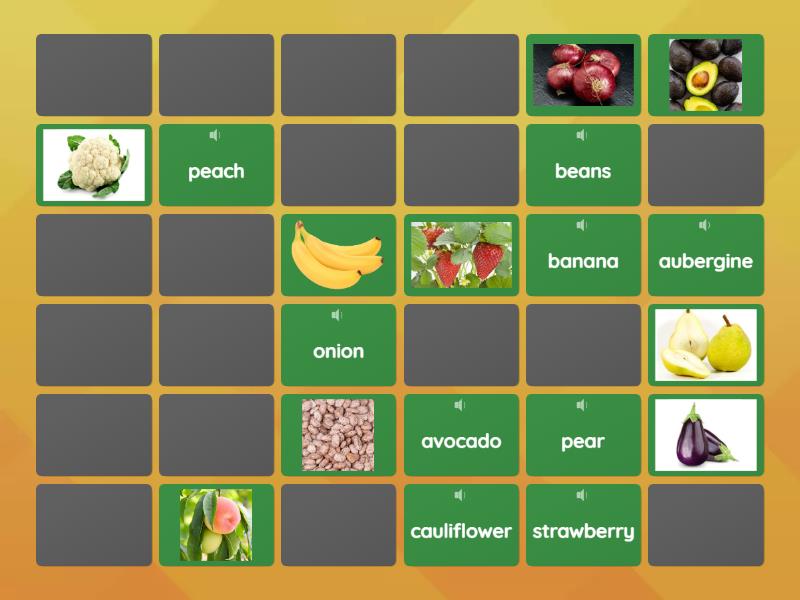 Fruit and Vegetable - Matching pairs
